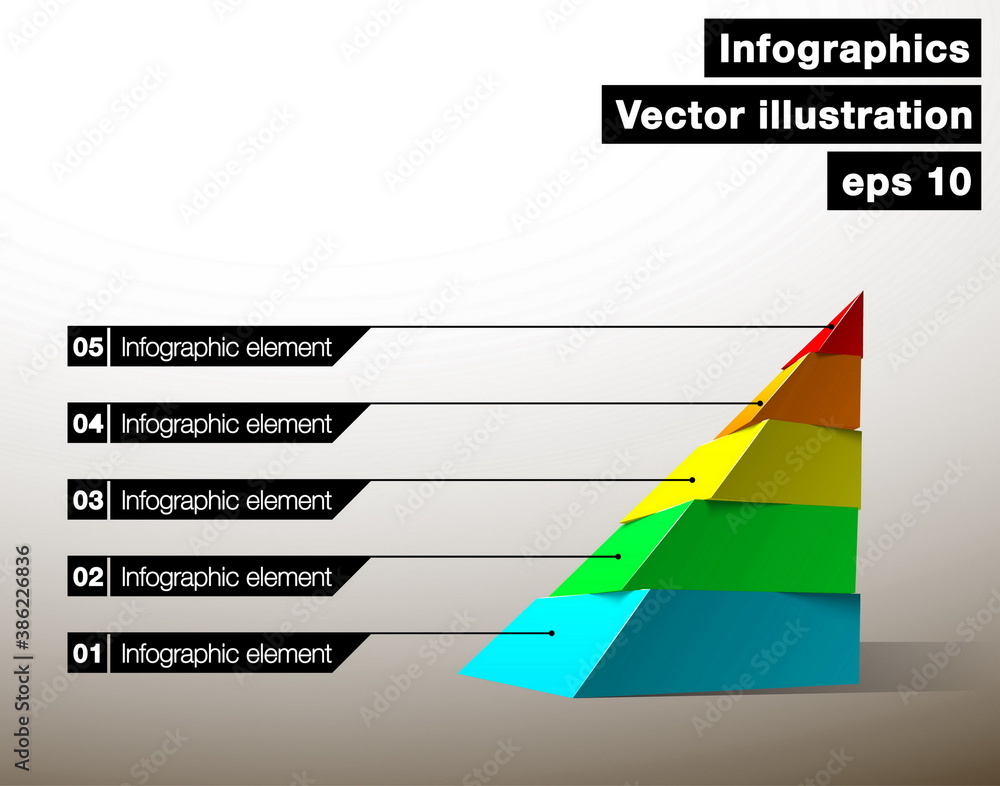 realistic Vector illustration of business infographics of pyramid. The ...