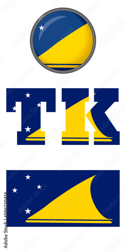 Tokelauan Islands flag icons on a white background. Vector image: flag ...