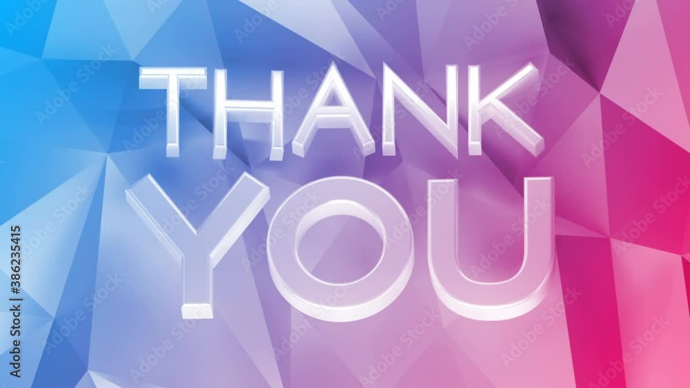 Thank You Loop 1 Multicolor: uppercase white thank you text, card with ...