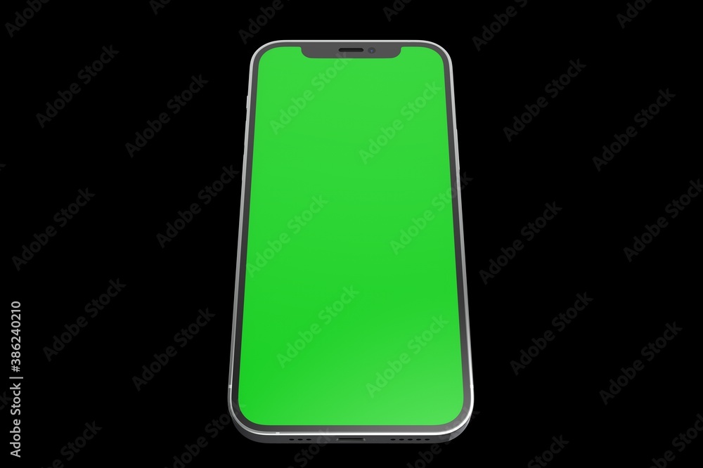 Smartphone similar to iPhone 12 Pro Max with Green white screen for ...