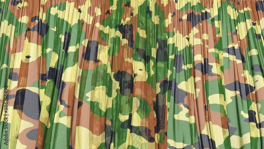 Realistic 3D animation of the classic camouflage transparent window ...