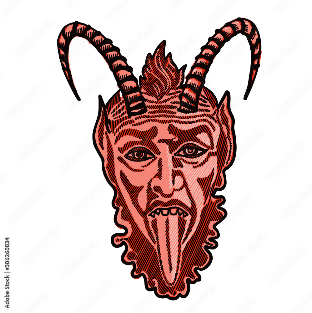Krampus. Scary krampus. Horned devil. Realistic. Heck. Traditional ...