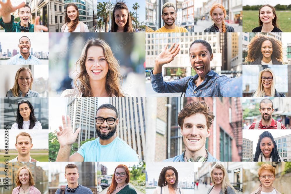 Happy Faces Of People Collage