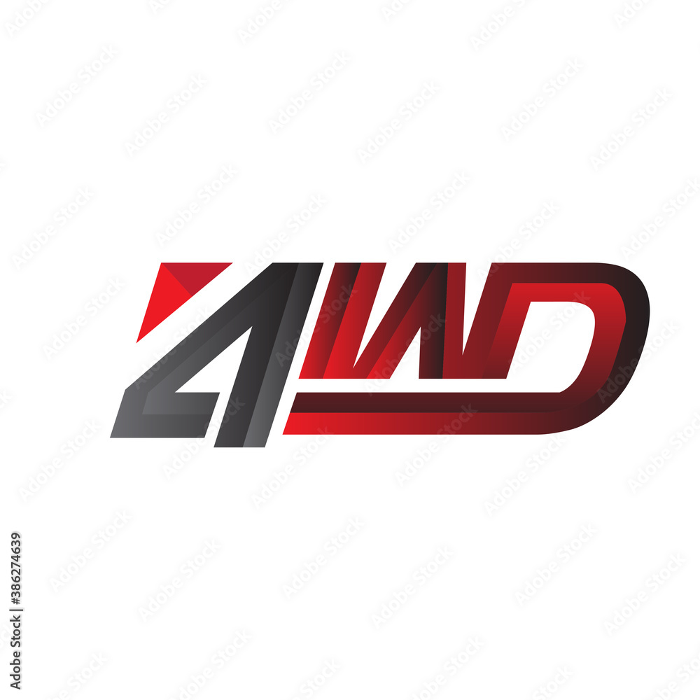 4 w d tuning service logo design for automotive service Stock Vector ...