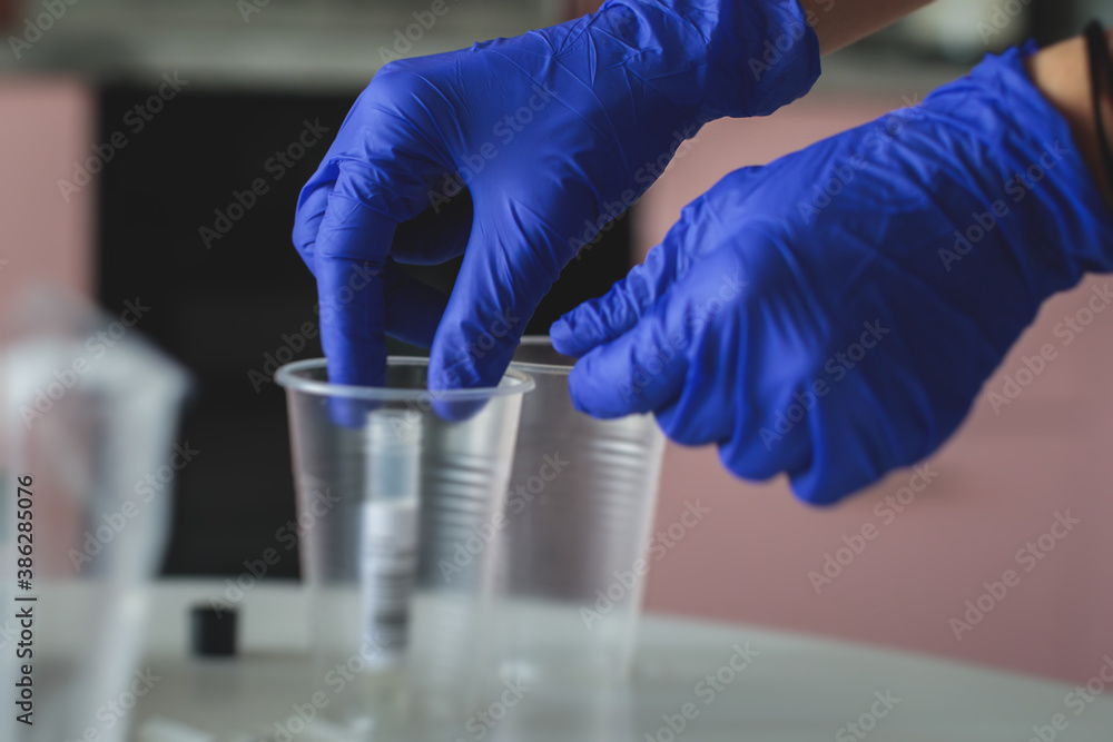 Process of coronavirus testing examination at home, COVID-19 swab ...