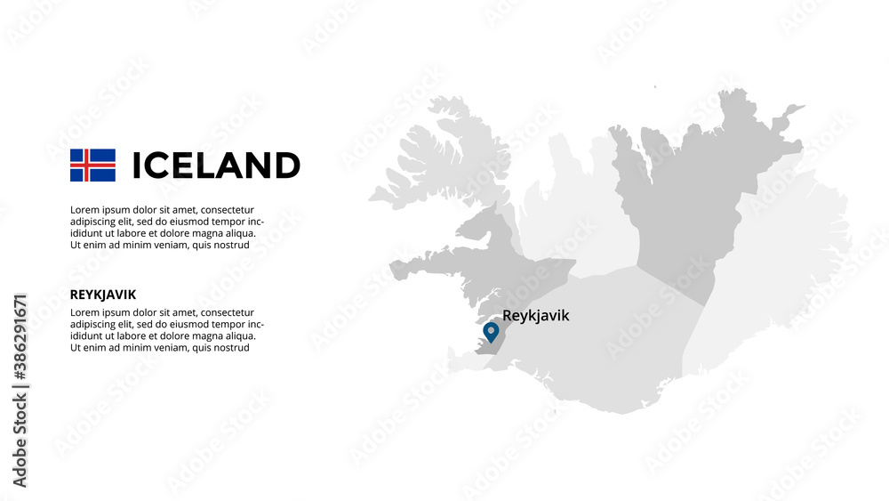 Iceland vector map infographic template. Slide presentation. Global ...