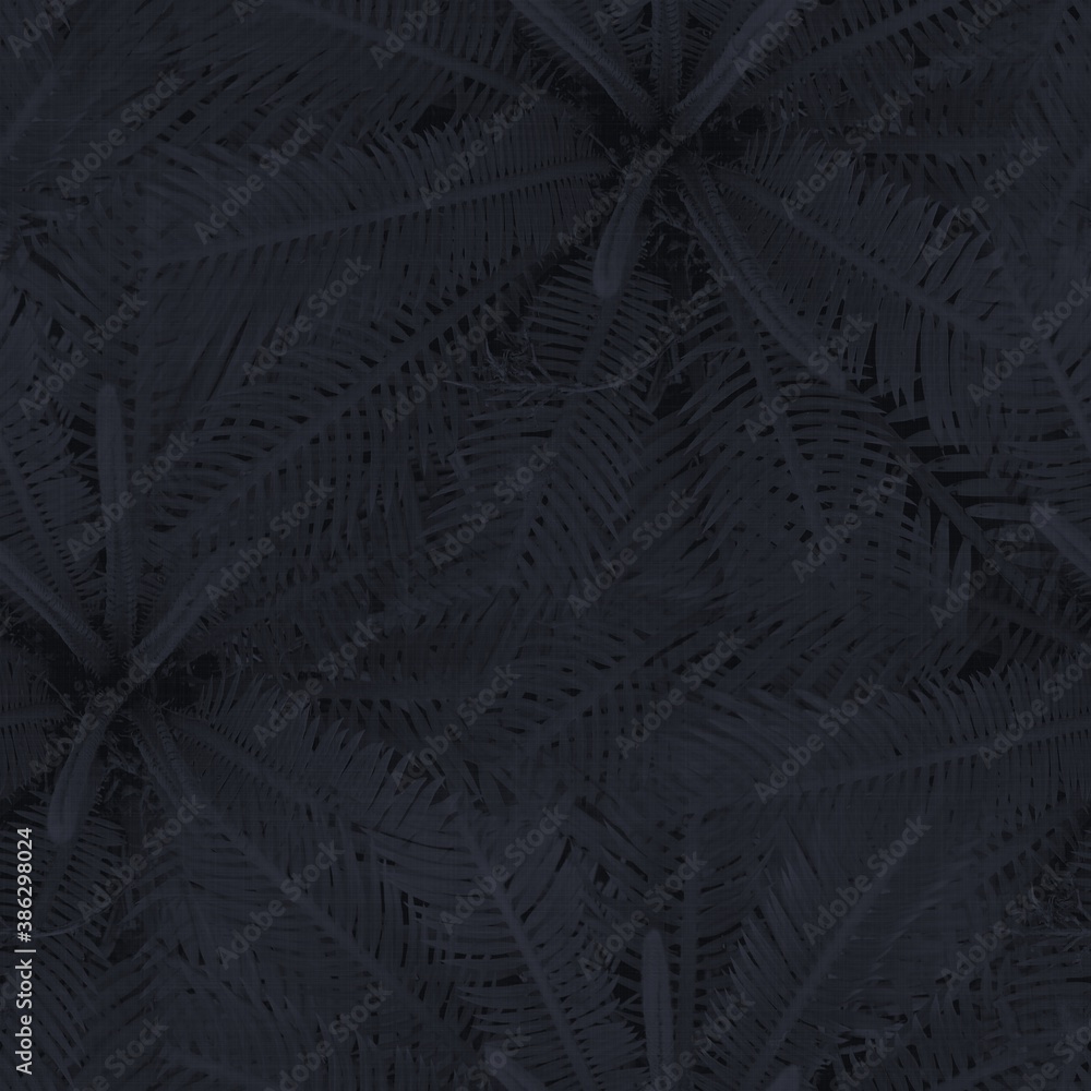 Dark moody almost black leaf seamless pattern. High quality ...