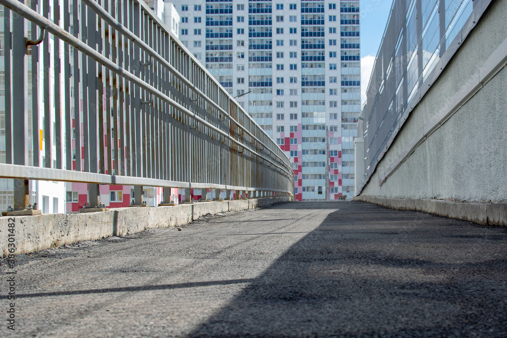 Parapet for the disabled with plain surface with wall mounted hand ...