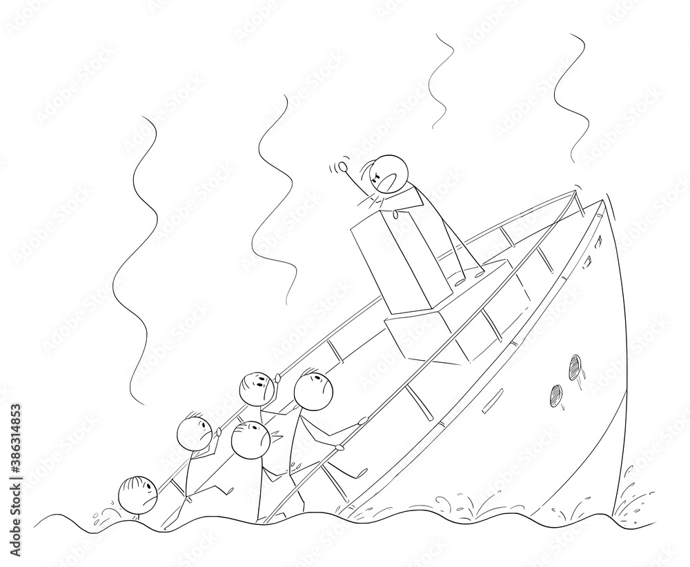 Vector cartoon stick figure illustration of man, politician, leader or ...