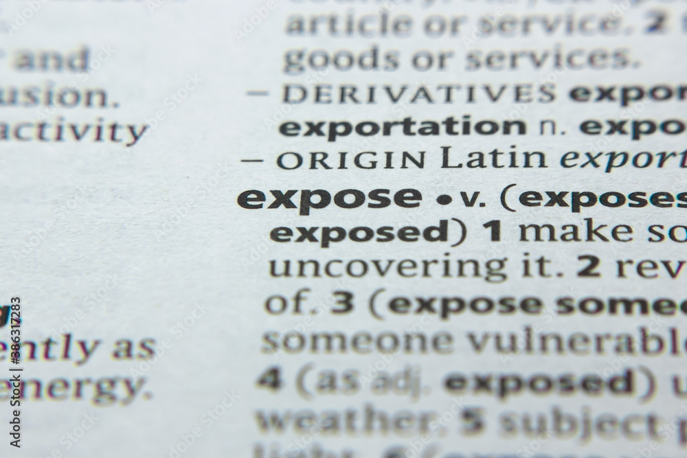Word or phrase Expose in a dictionary. Stock Photo | Adobe Stock
