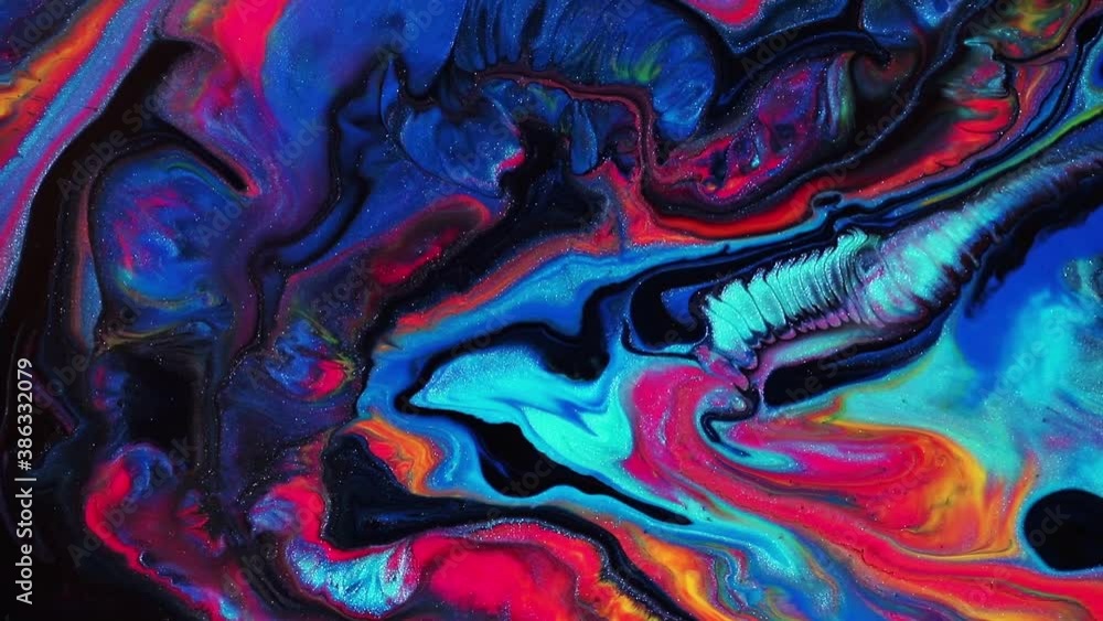 Wideo Stock: Fluid art drawing video, modern acryl texture with flowing ...