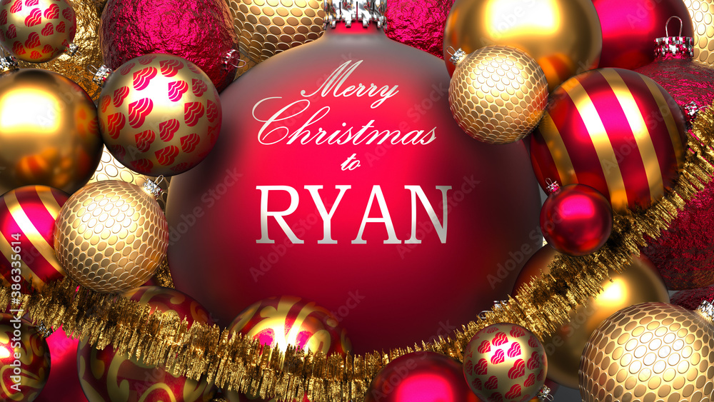 ภาพประกอบสต็อก Christmas card for Ryan to send warmth and love to a ...