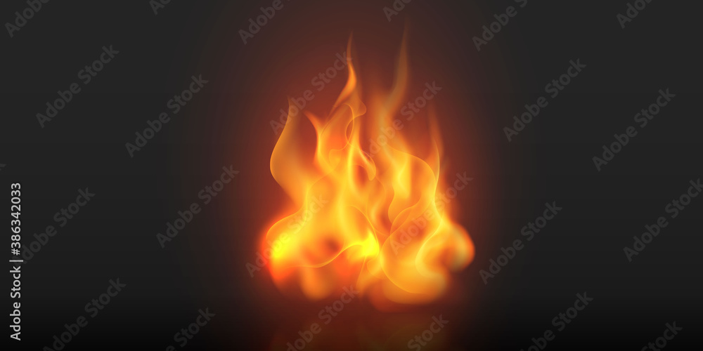 Effect burning red hot sparks realistic fire flames abstract background ...