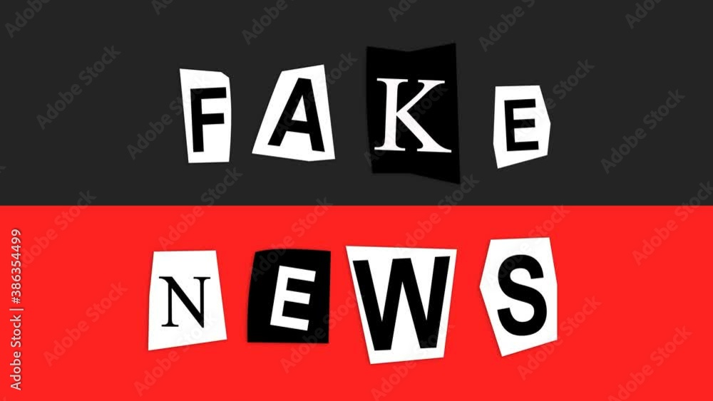 Animated screensaver. The word fake news is derived from the letters in ...