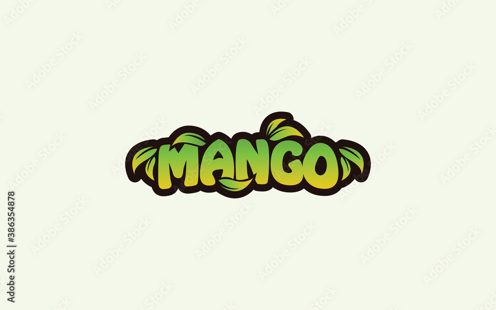 Mango word mark logo with green color Stock Vector | Adobe Stock