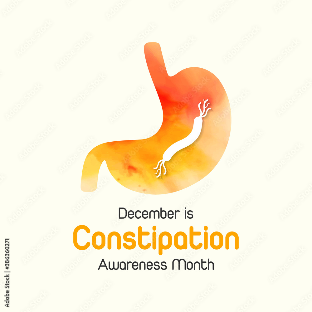 Vector illustration on the theme of Constipation awareness month (IBS ...
