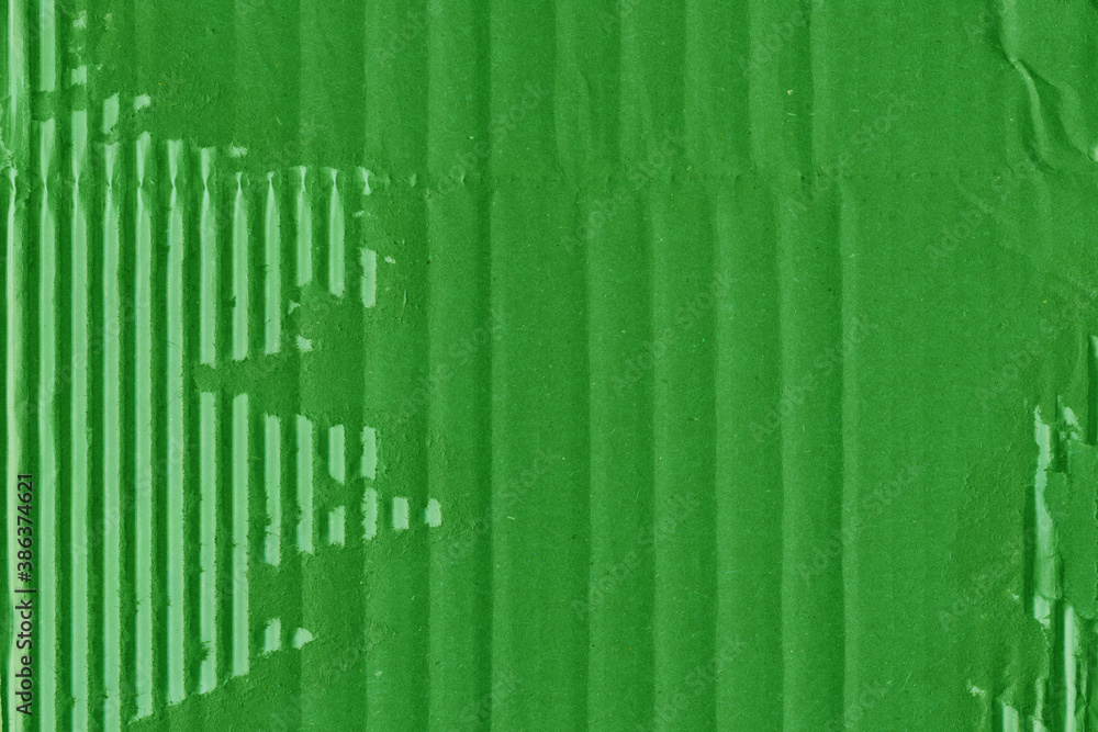 A green vintage rough sheet of carton. Recycled environmentally ...