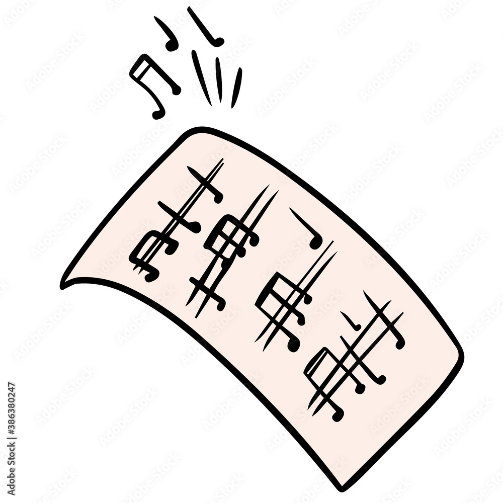 Vetor de Christmas song vector. Musical notes, signs in cartoon style ...