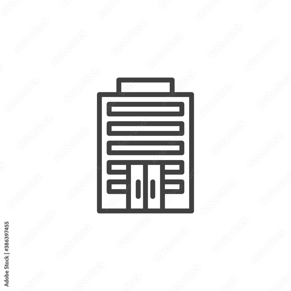 Office building line icon. linear style sign for mobile concept and web ...