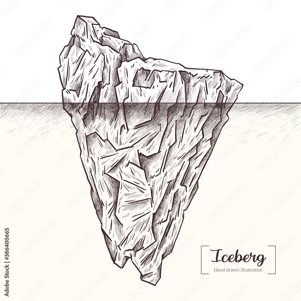Iceberg. Vector Hand Drawn. Sketch Illustration. Ice Stock Vector ...