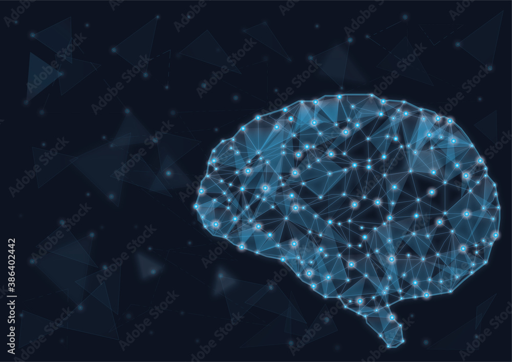 BRAIN LOW POLY BACKGROUND, brain wallpaper thinking brainstorm, Stock ...