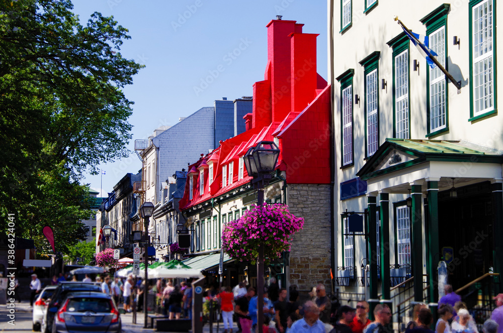 Romantic backstreet, side street or alley in historic old town of ...