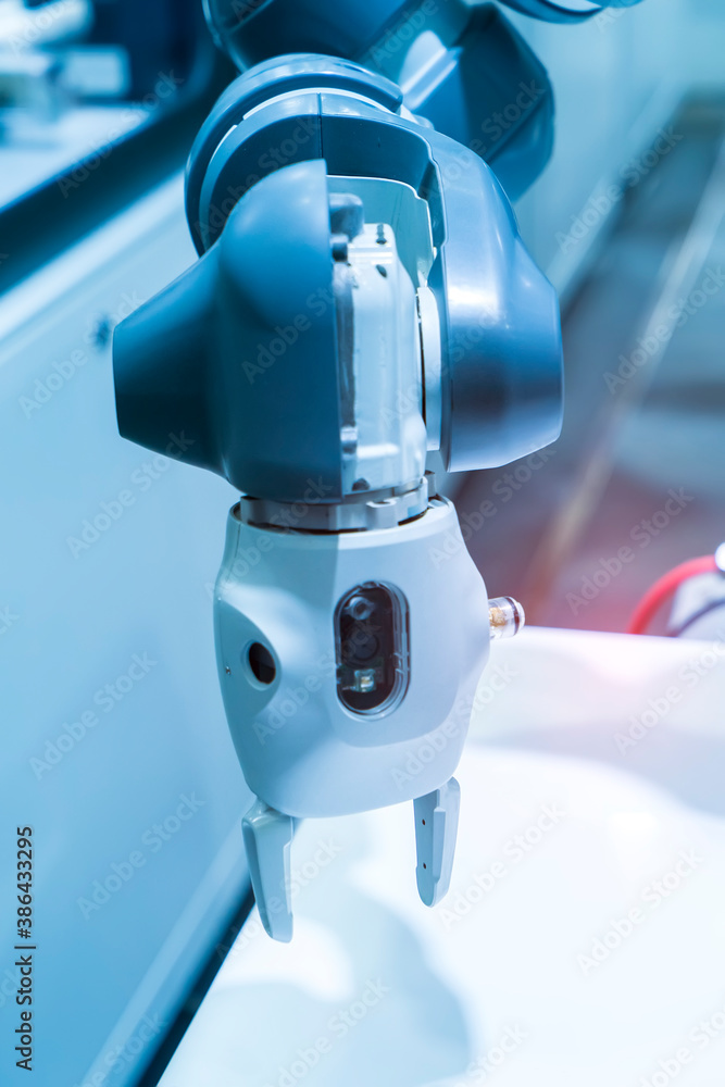 robot gripping and smart robot working on smart factory,industry 4.0 ...