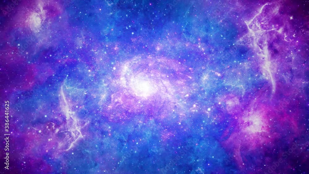 Flight through Universe Nebula Galaxy, Interstellar space travel ...