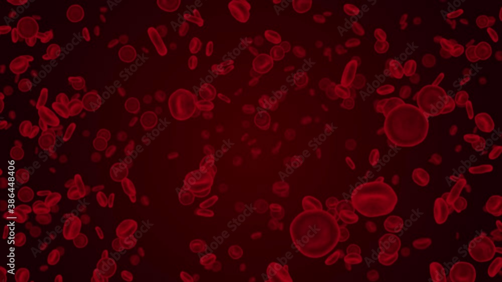 Red blood cell flowing in vein or artery 4K 3D Alpha Channel loop ...