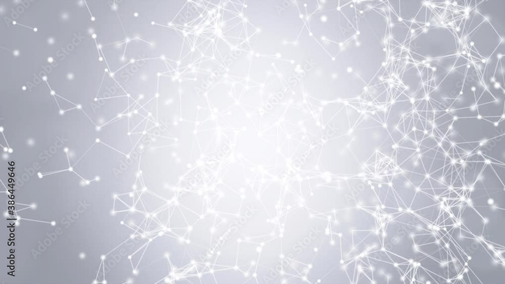 3D Abstract Plexus black and white geometrical shapes Loop Rotation animation. Connection web ...