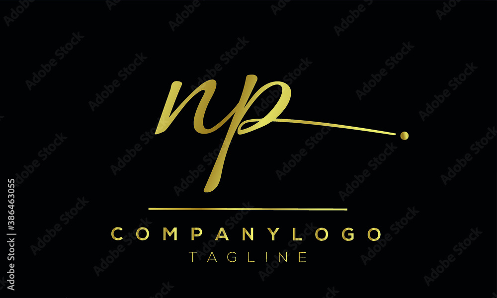 NP initials monogram letter text alphabet logo design Stock Vector ...