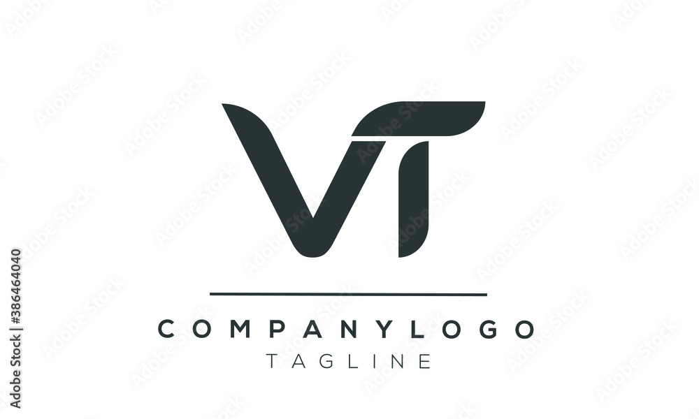 VT initials monogram letter text alphabet logo design Stock Vector ...