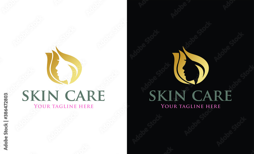 Beauty woman face,Logo design for cosmetic,spa aesthetic,vector Stock ...