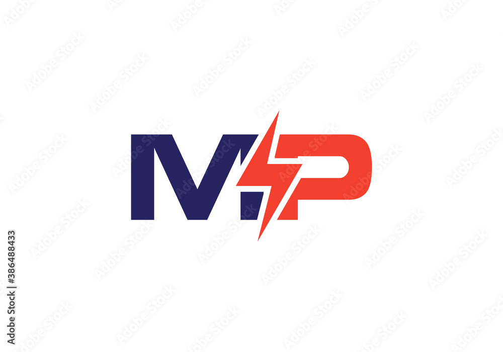 Letter MP Electric Industrial Power logo Stock Vector | Adobe Stock