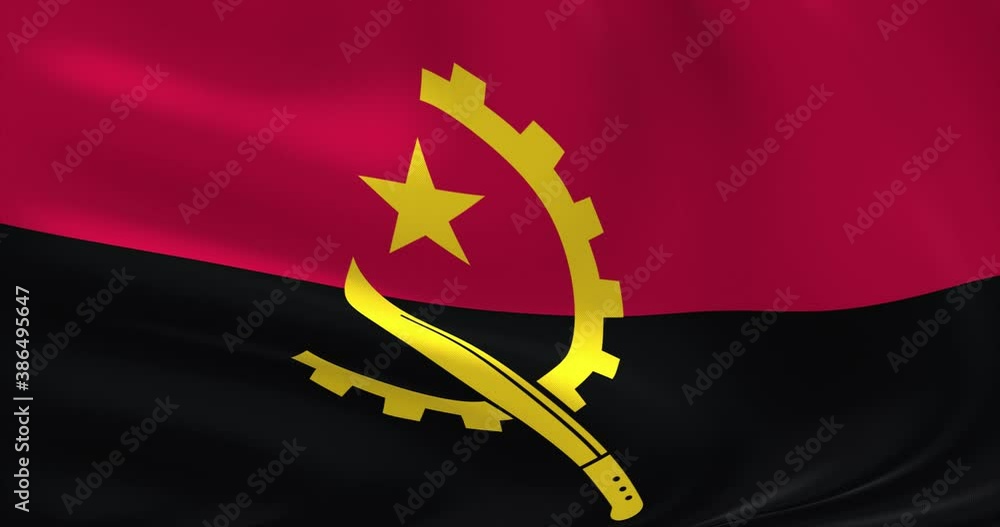 Flags of the world - flag of Angola. Waved highly detailed flag ...