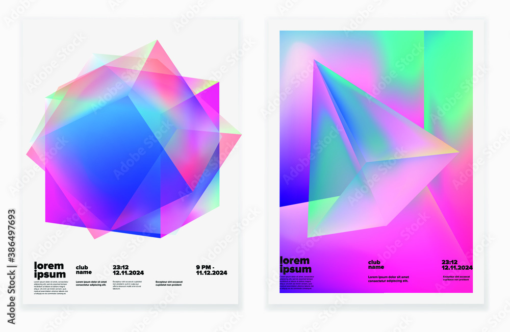 Set of vector abstract surreal gradient illustrations, backgrounds for ...