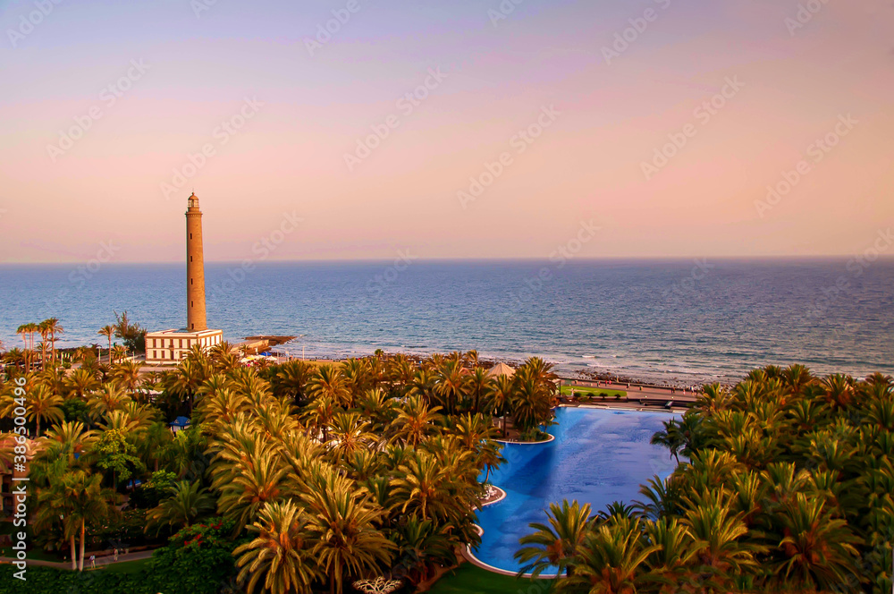 Gran Canaria Meloneras. Leuchtturm von Maspalomas blick von Oben. Gran ...