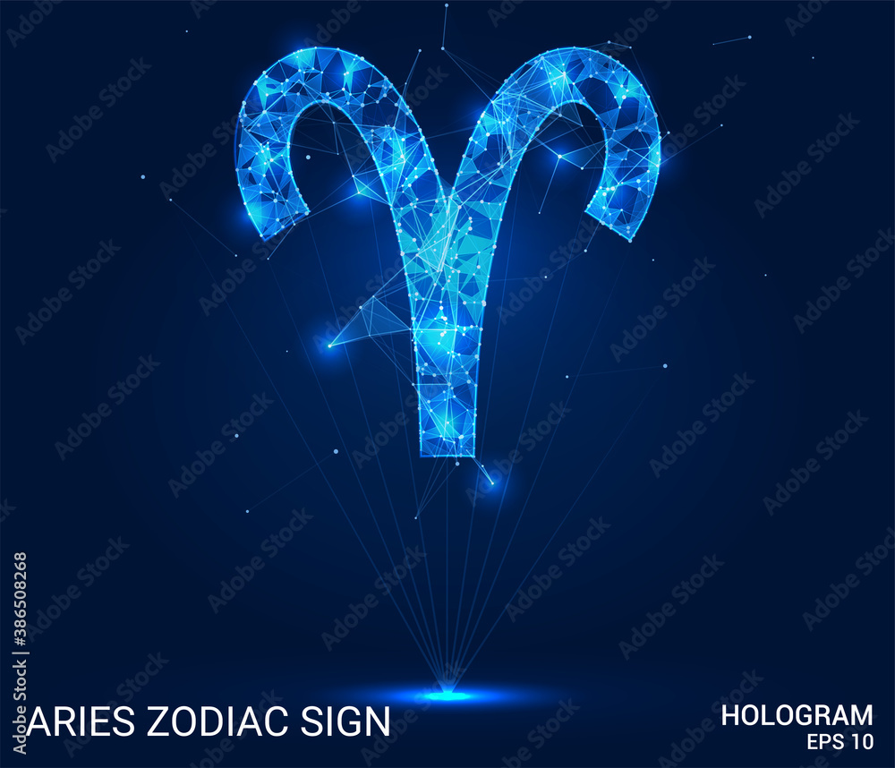 Hologram of Aries zodiac sign. Aries is a zodiac sign made up of ...
