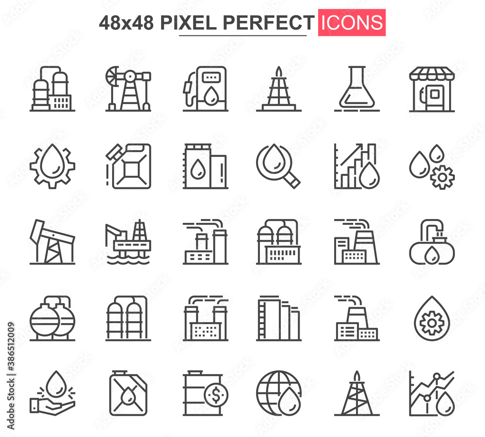 Heavy industry thin line icon set. Industrial manufacturing outline ...