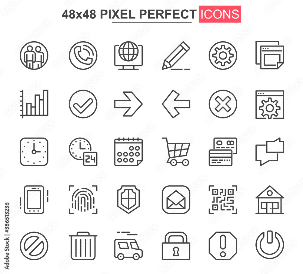 User Interface Thin Line Icon Set Organization And Management Outline Pictograms For Website