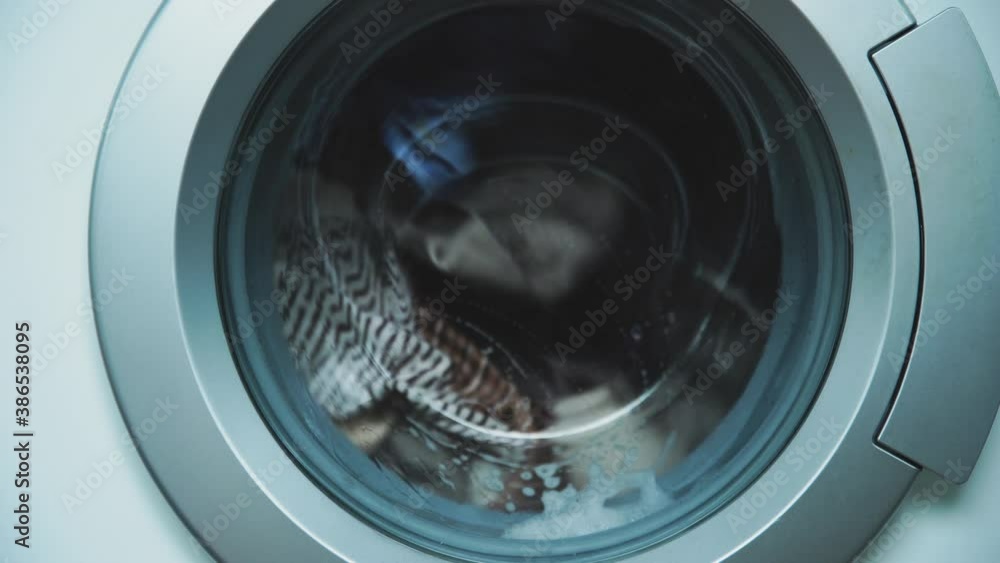 Laundry Machine Washing Disinfecting, Cleaning Clothes. Cylinder ...