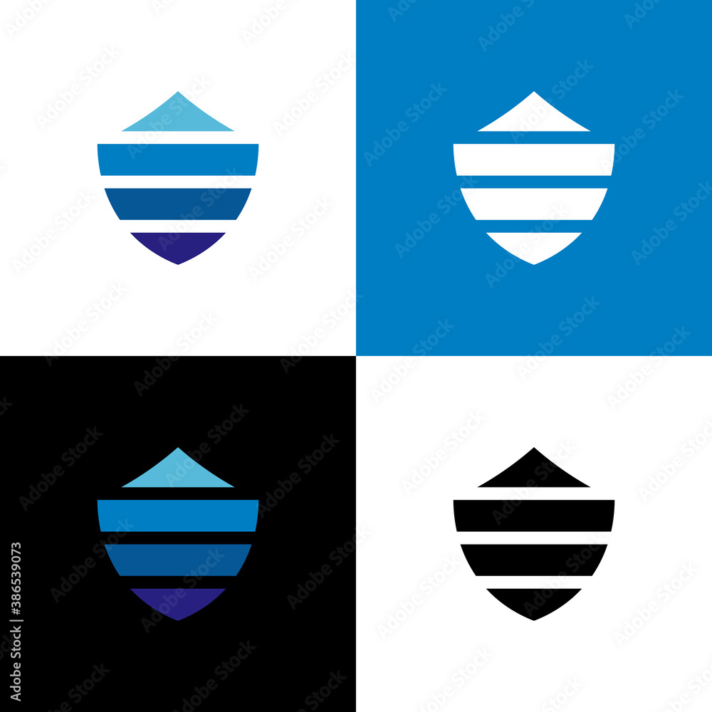 Abstract shield logo icon desgin template elements, digital protection ...