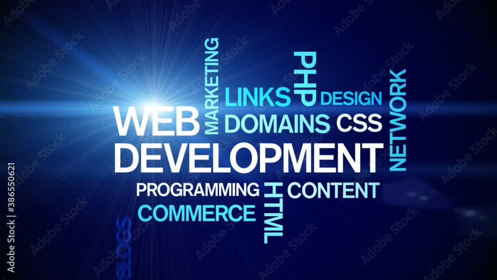 Vidéo Stock 4k Web Development Animated Tag Word Cloud;Text Design ...