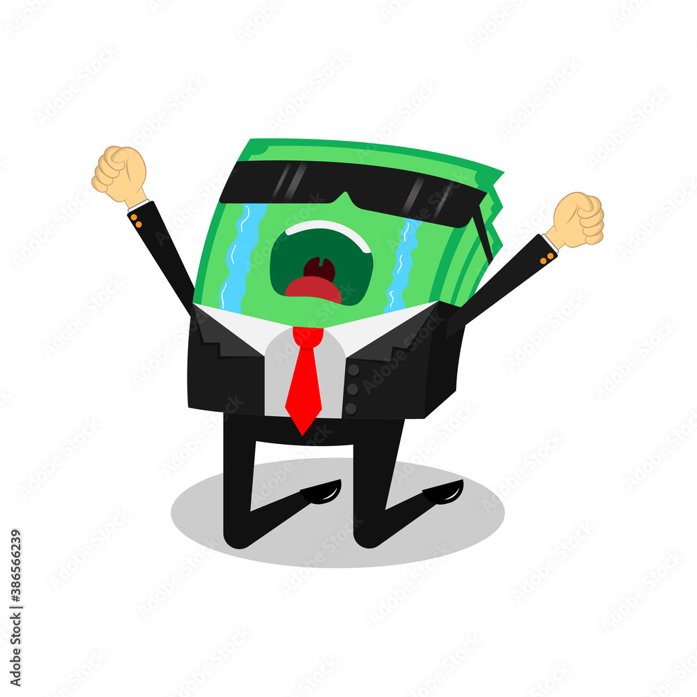 vector crying dollar bill character Stock Vector | Adobe Stock