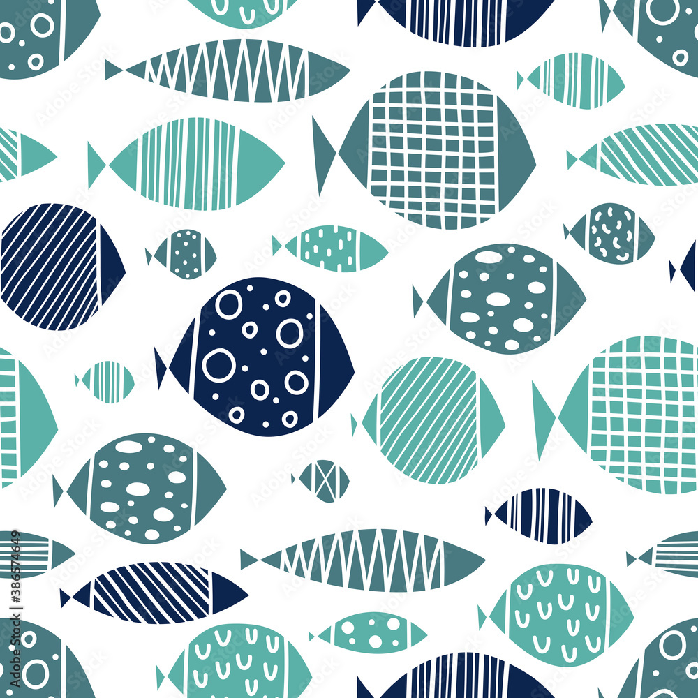 Cute fish. Kids background. Seamless pattern. Can be used in textile ...