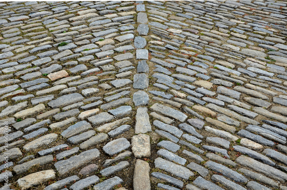 stone paving medieval, granite, gneiss, small rectangular shape brushed ...