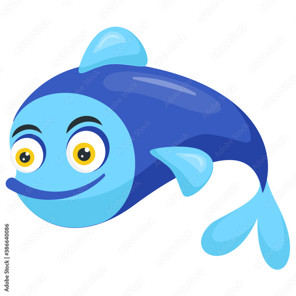 A blue color famous fish in marine with spout nose depicting blue tang ...