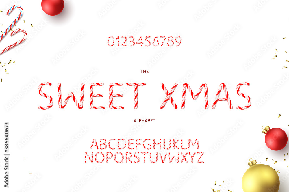Christmas alphabet and numerals template. Color alphabet and numerals ...