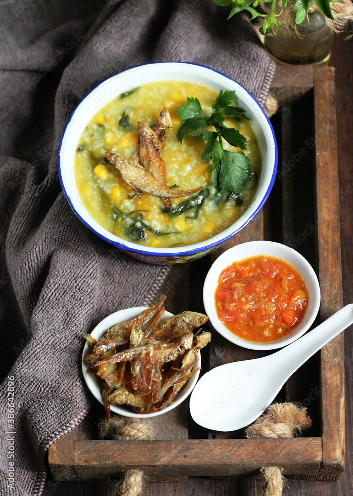 Bubur Manado or Bubur Tinutuan, Indonesian - Manado traditional rice ...