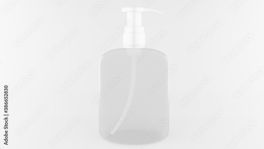 liquid soap bottle 3d rendering grayscale image for mockup base Stock ...